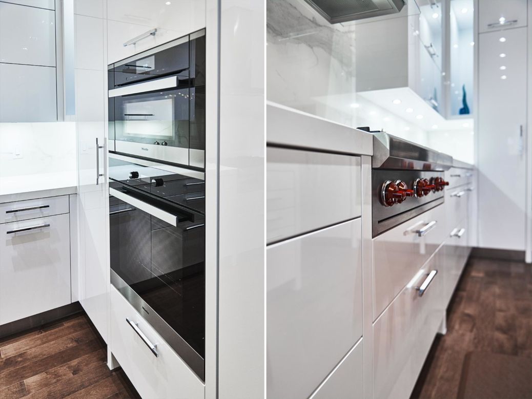Modern White Kitchen with Hi-tech Flap Fittings in Toronto