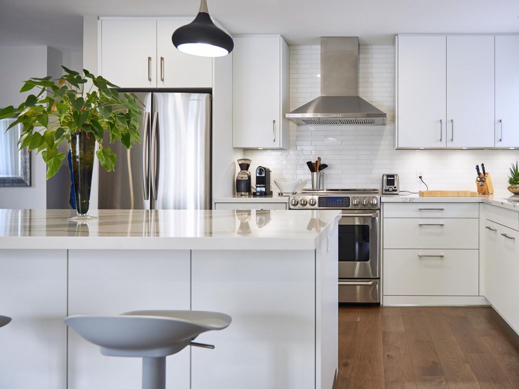 Satin-matte White Kitchen in Toronto